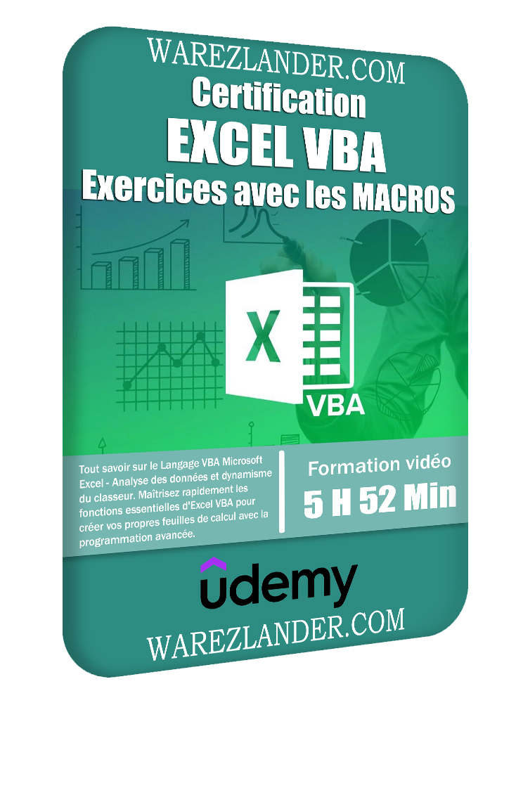 Udemy – Certification EXCEL VBA + Exercices avec les MACROS | CARREFOUR221 commerce électronique